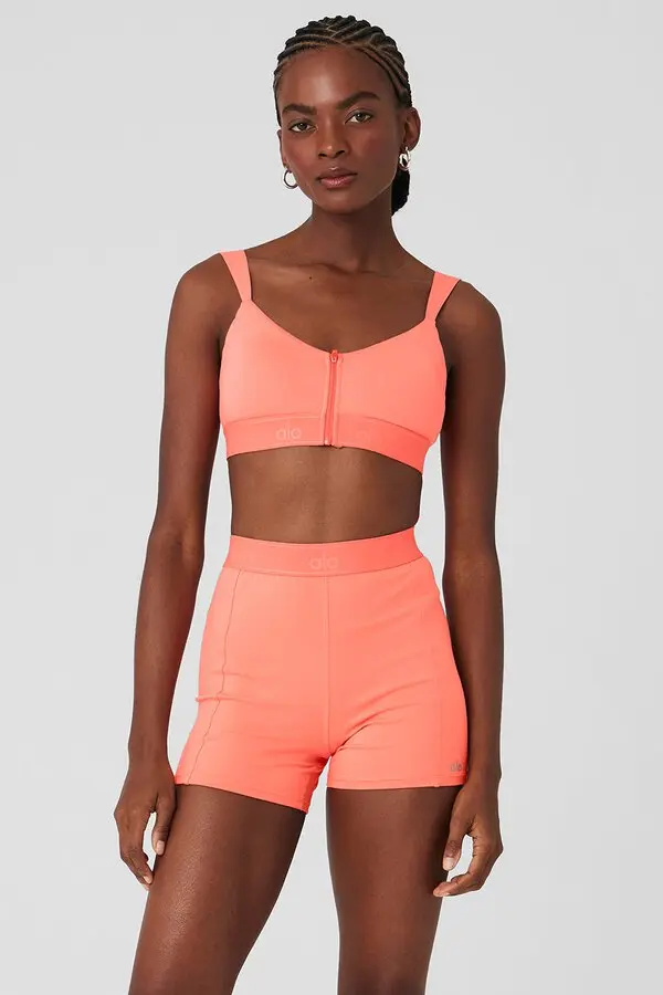 Alo Yoga Soft Molded Showcase Bra - Candy Orange | Editorialist